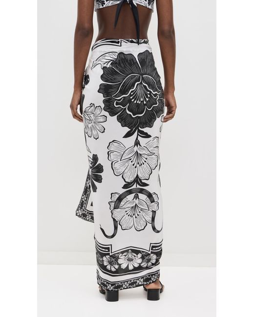 FARM Rio Flower Leopards Panneaux Sarong in Black | Lyst