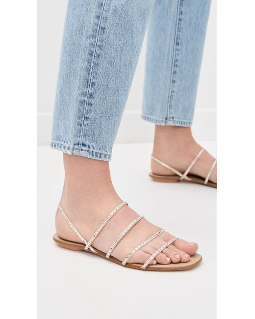 Aquazzura Mistica Sandal Flats in White | Lyst