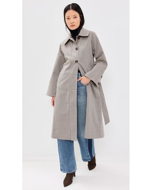 Barbour Beatrix Check Showerproof Trench Coat | Lyst