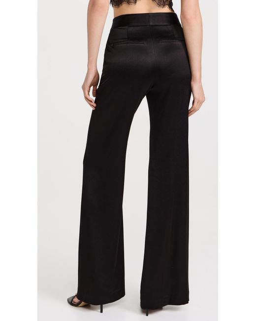 Alice + Olivia Alice + Olivia Dylan Satin Pants in Black | Lyst