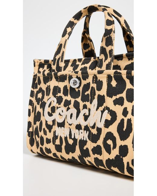 COACH Leopard Cargo Tote 26 in Black | Lyst