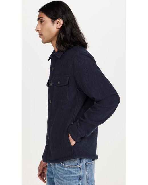 Faherty Range High Pile Fleece Lined Cpo Jacket Navy Hadow Twill X in ...