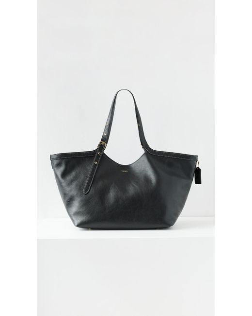 COACH Glazed Leather Gramercy Tote in Black | Lyst
