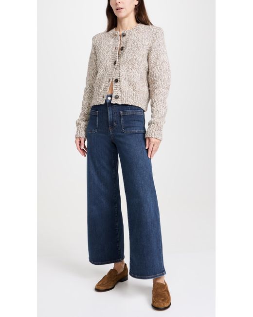 FRAME Le Pixie Slim Palazzo Bardot Pocket Jeans in Blue | Lyst