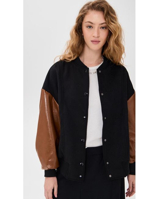 Line & Dot Varsity Jacket in Black | Lyst