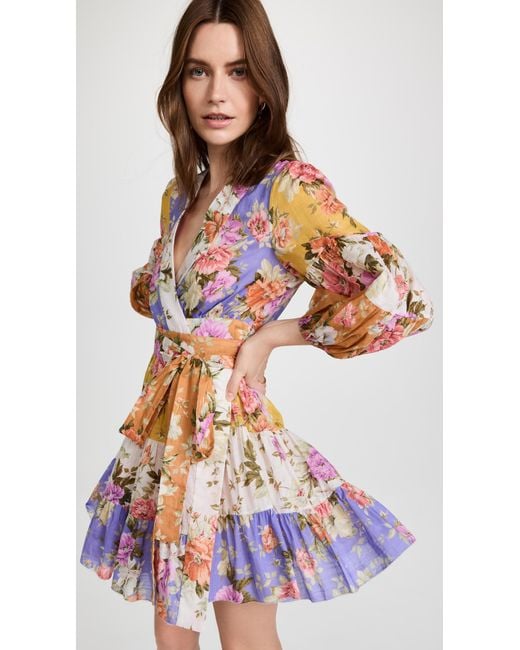 Zimmermann Cotton Pattie Wrap Mini Dress Lyst