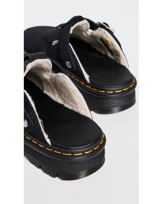 Dr. Martens Zebzag Warmlined Mules in Black | Lyst