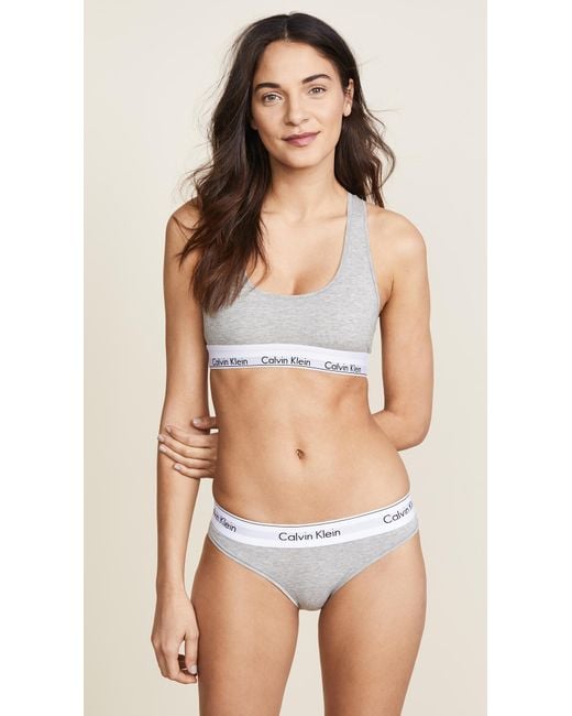 Lyst Calvin Klein Modern Cotton Bikini F3787 In Gray Save 25