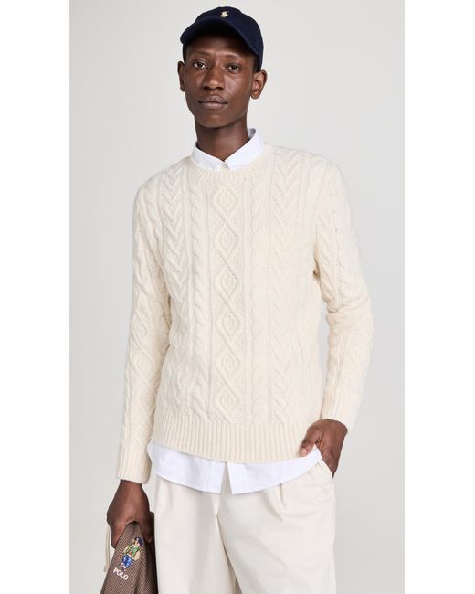 Polo Ralph Lauren Poo Raph Auren Better Aran Cabe Weater Oatea Cobo Xx in Natural for Men | Lyst