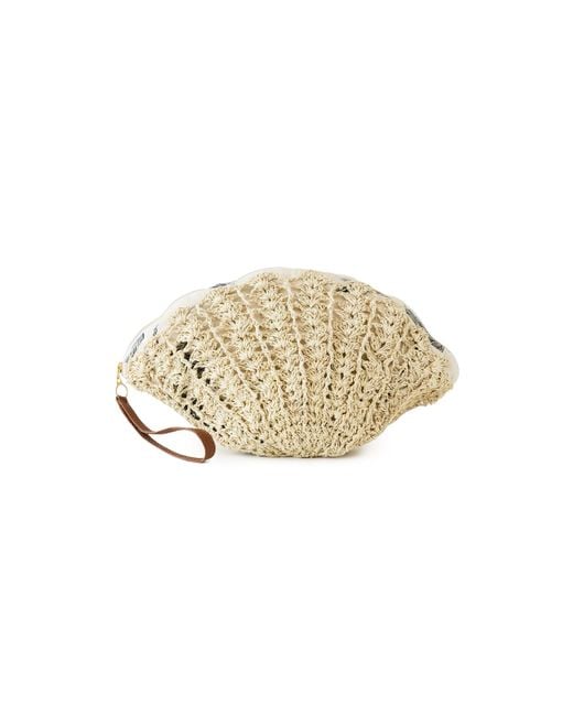Sensi Studio Thick Weave Seashell Clutch in White | Lyst