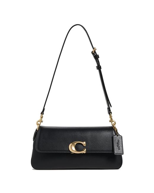 COACH Refined Calf Leather Jet Shoulder Bag in Black | Lyst