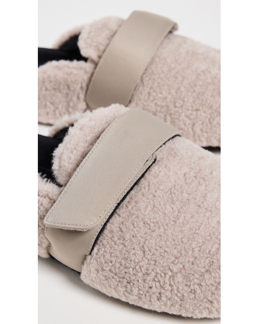Roam Fuzzy Loafer Mules in White | Lyst