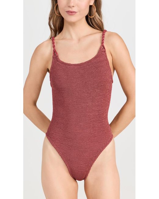 Hunza G Camille One Piece in Red | Lyst