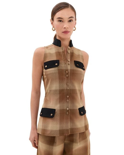 Rosie Assoulin Emotionally Vested Vest in Brown | Lyst