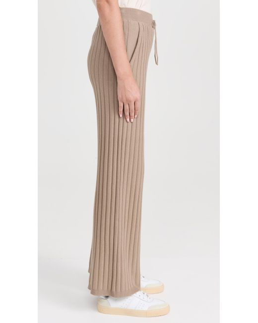 Varley Varey Ieon Wide Rib Knit Trouer in Natural | Lyst