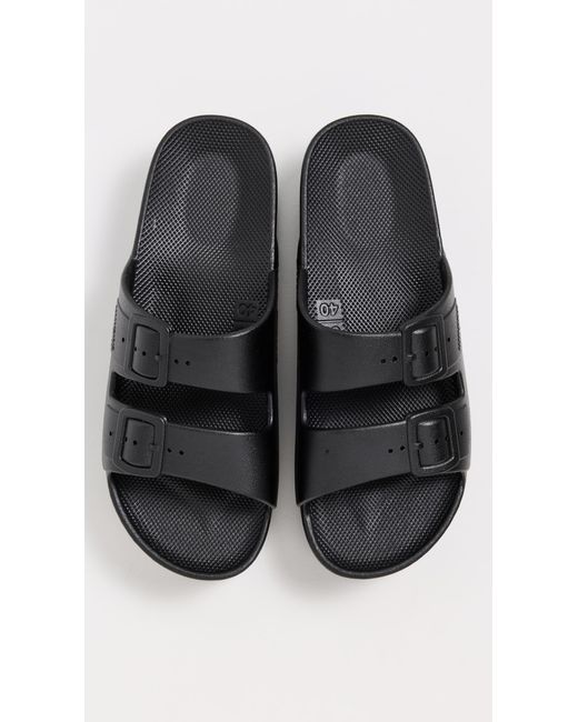 FREEDOM MOSES High Platform Slides in Black | Lyst