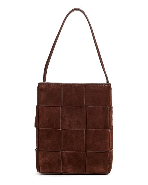 Loeffler Randall Laith Wide Woven Top Handle Bucket Bag in Brown | Lyst