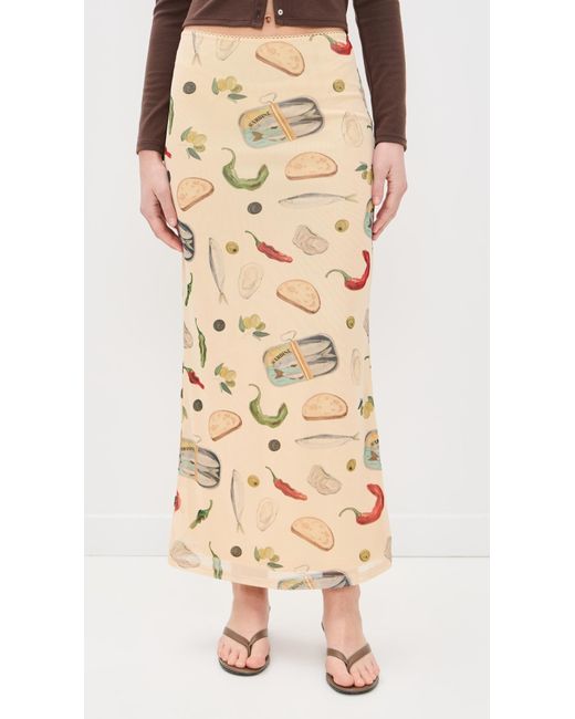 Bailey Rose Printed Skirt in Natural | Lyst