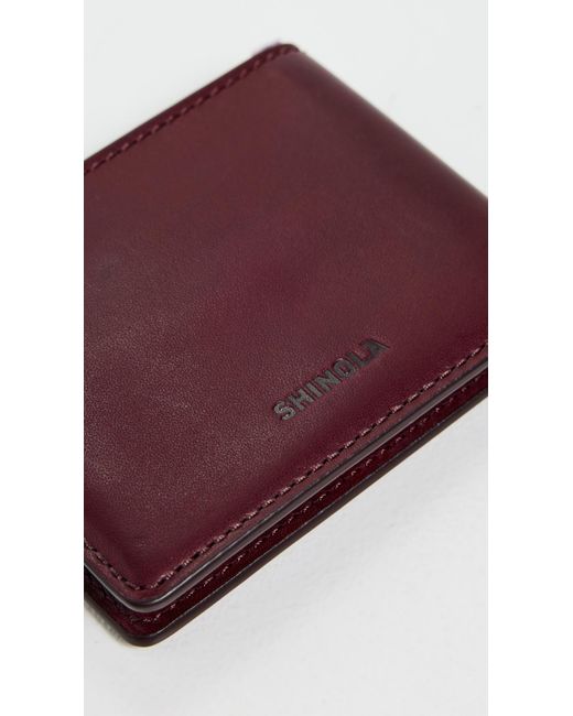 Shinola Vachetta Leather Bifold Wallet in Red for Men | Lyst