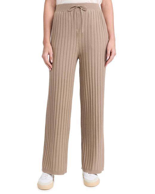 Varley Varey Ieon Wide Rib Knit Trouer in Natural | Lyst