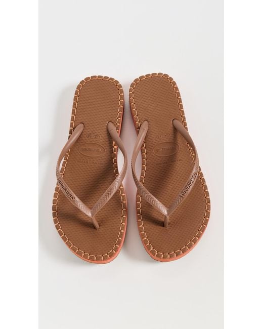 Havaianas Slim Flatform Loop Flip Flops in Black | Lyst