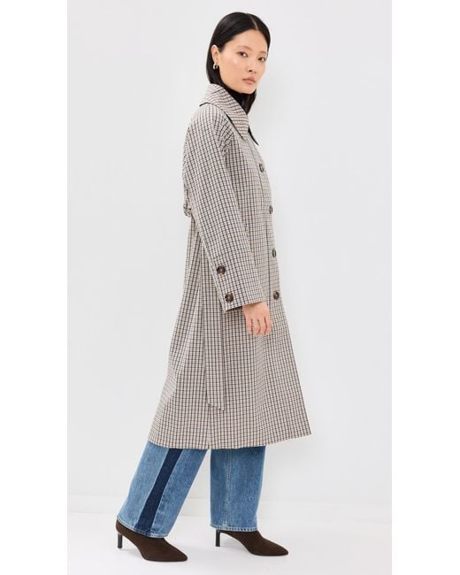 Barbour Beatrix Check Showerproof Trench Coat | Lyst