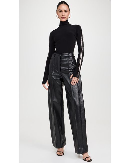 Norma Kamali Norma Kamai Gunmeta Stud Sim Fit Ong Seeve Turteneck Top ...