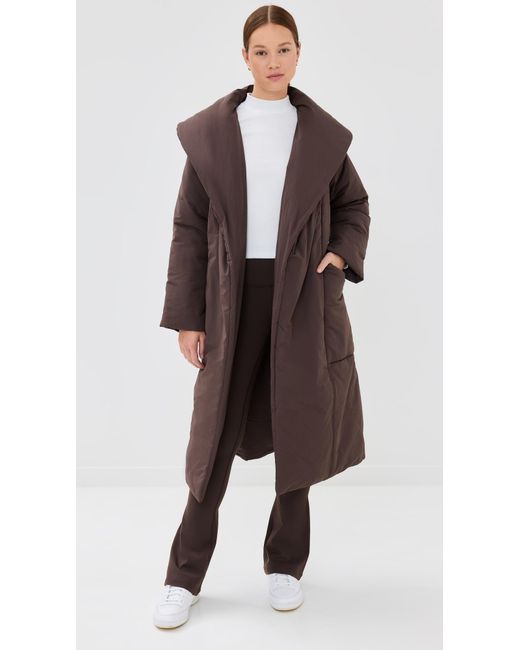 Varley Varey Ana Ong Wrap Puffer Coat X in Brown | Lyst