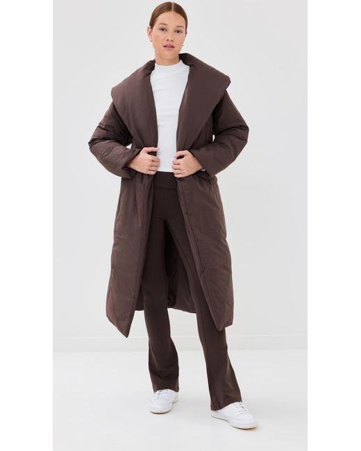 Varley Varey Ana Ong Wrap Puffer Coat X in Brown | Lyst