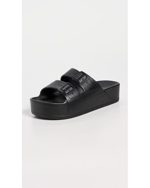 FREEDOM MOSES High Platform Slides in Black | Lyst