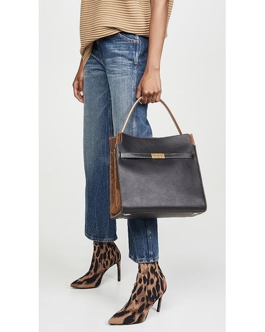 Tory Burch Lee Radziwill Double Bag in Black | Lyst