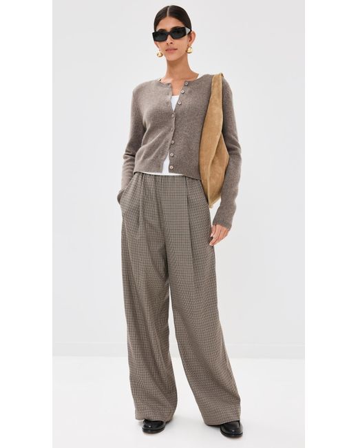 Reformation Reforation Cara Cahere Crew Cardigan in Brown | Lyst