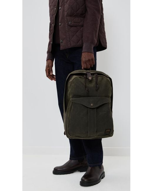 Filson Tin Cloth Journeyman Backpack in Black for Men | Lyst