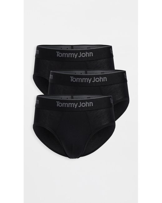 Tommy John Second Skin Briefs 3 Pack in Black for Men | Lyst