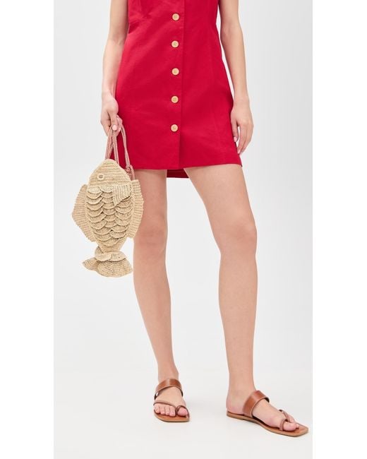 ALÉMAIS Horizon Raffia Fish Crossbody Bag in White | Lyst