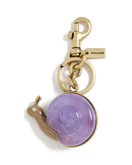 COACH Snail Charm Keychain in Purple | Lyst