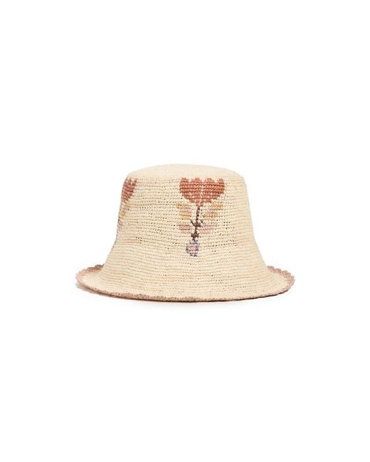 Freya Fleur Straw Hat in White | Lyst