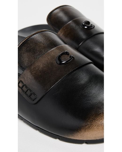 COACH Sculpted C Loved Leather Clog in Black | Lyst