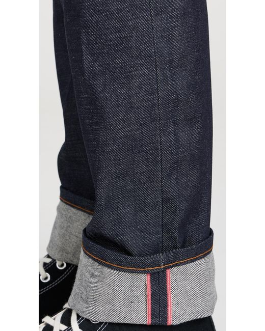 Naked & Famous Weird Guy Dirty Fade Selvedge Jeans in Blue for Men | Lyst
