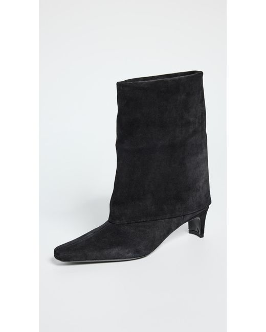 STAUD Wally Foldover Boots in Black | Lyst
