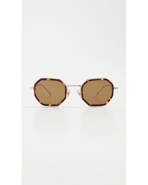 Illesteva Dylan Tate Star Tortoise/ W Flat Lenses in Black | Lyst