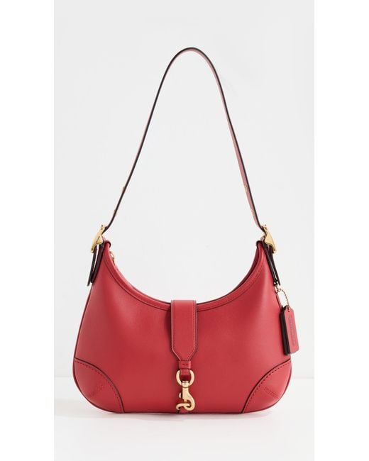 COACH Hamptons Hobo Bag in Red | Lyst