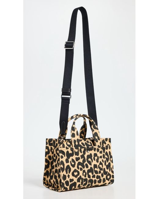 COACH Leopard Cargo Tote 26 in Black | Lyst