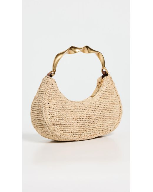 Jonathan Simkhai Nixi Twist Handle Raffia Hobo Bag in Natural | Lyst