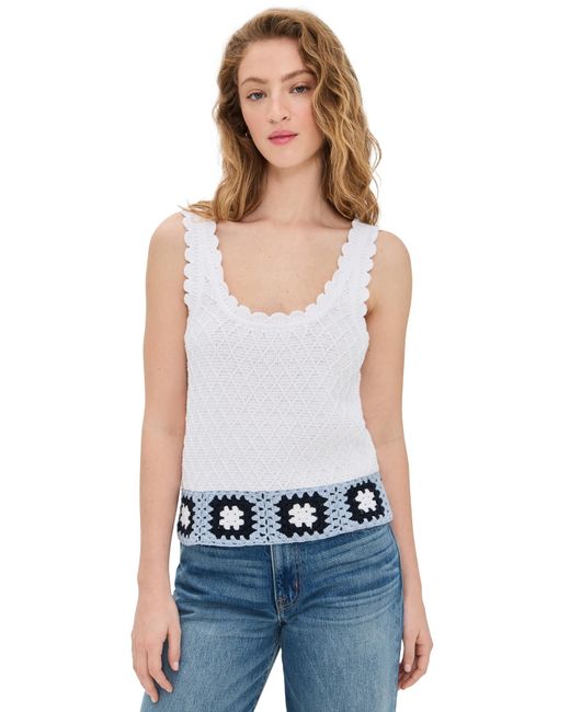 Splendid Sonia Crochet Sweater Tank in Blue | Lyst
