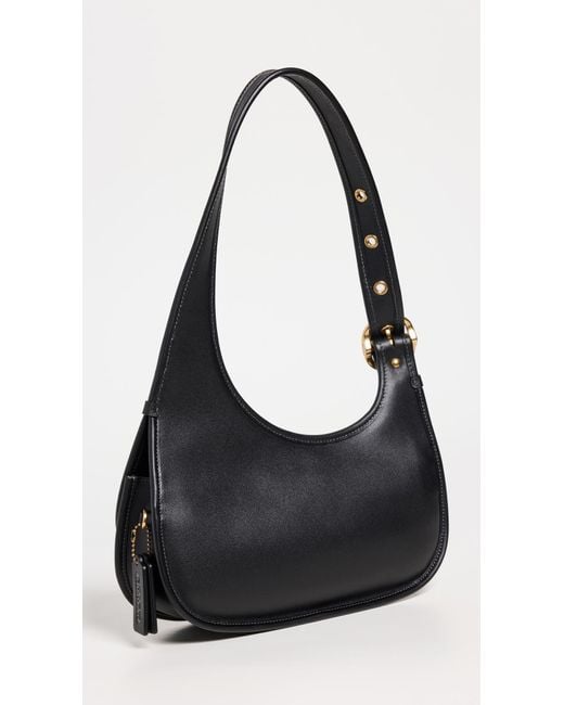COACH The Originals Glovetanned Crescent Shoulder Bag in Black | Lyst