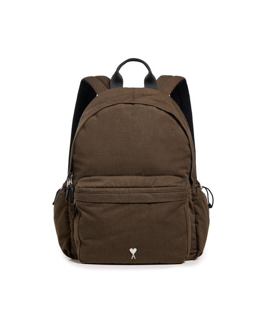 Ami Paris Ripstop Backpack in Brown for Men | Lyst