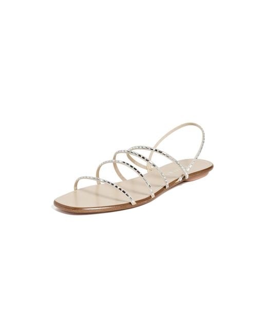 Aquazzura Mistica Sandal Flats in White | Lyst