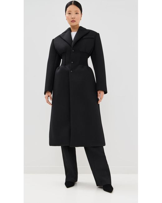 Wardrobe NYC Wardrobe. Nyc Bonded Single Breasted Coat in Black | Lyst