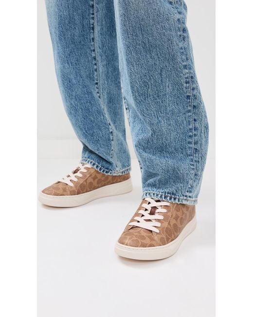 COACH High Line Signature Coated Canvas Sneakers | Lyst
